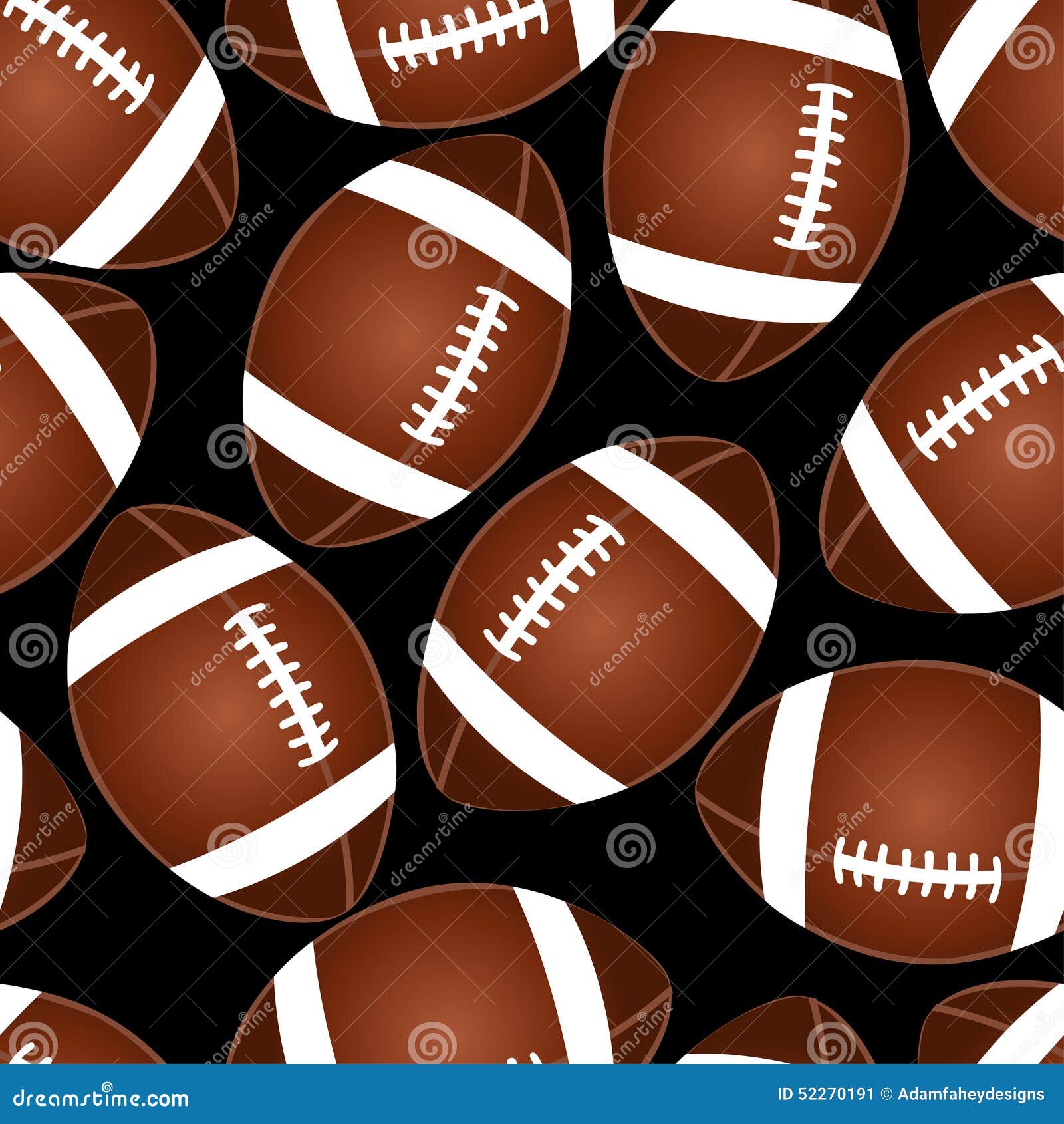 Football on Black Seamless Pattern Stock Vector - Illustration of ...