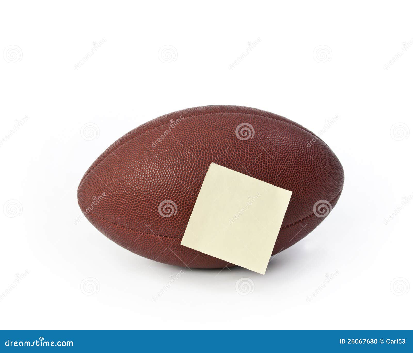 Football with blank note stock photo. Image of isolated - 26067680