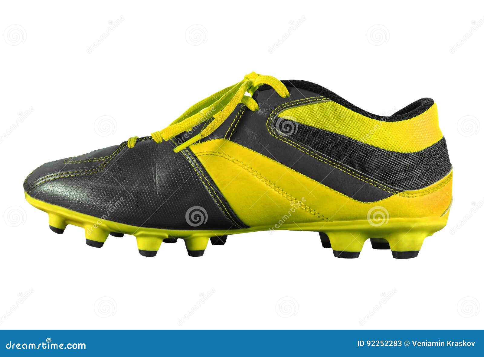 Football Boots Isolated - Yellow Stock Image - Image of play, soccer ...