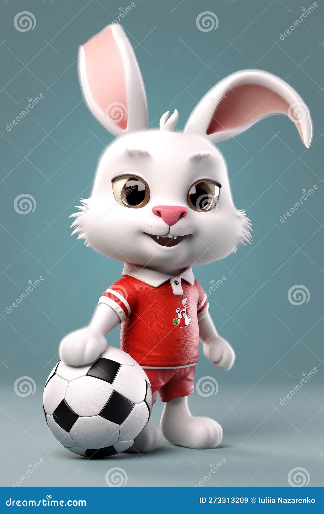 Football Bunny with a Ball. AI Generated Stock Illustration ...