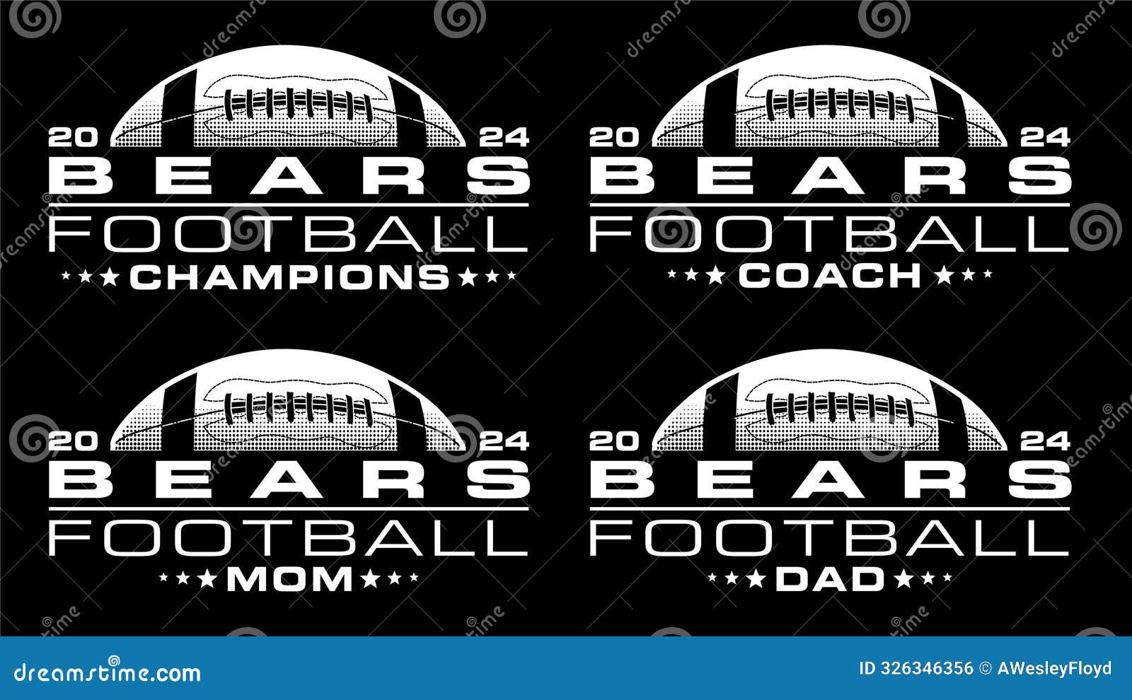 Football Champions 2024 - Bears Designs Vector Illustration ...