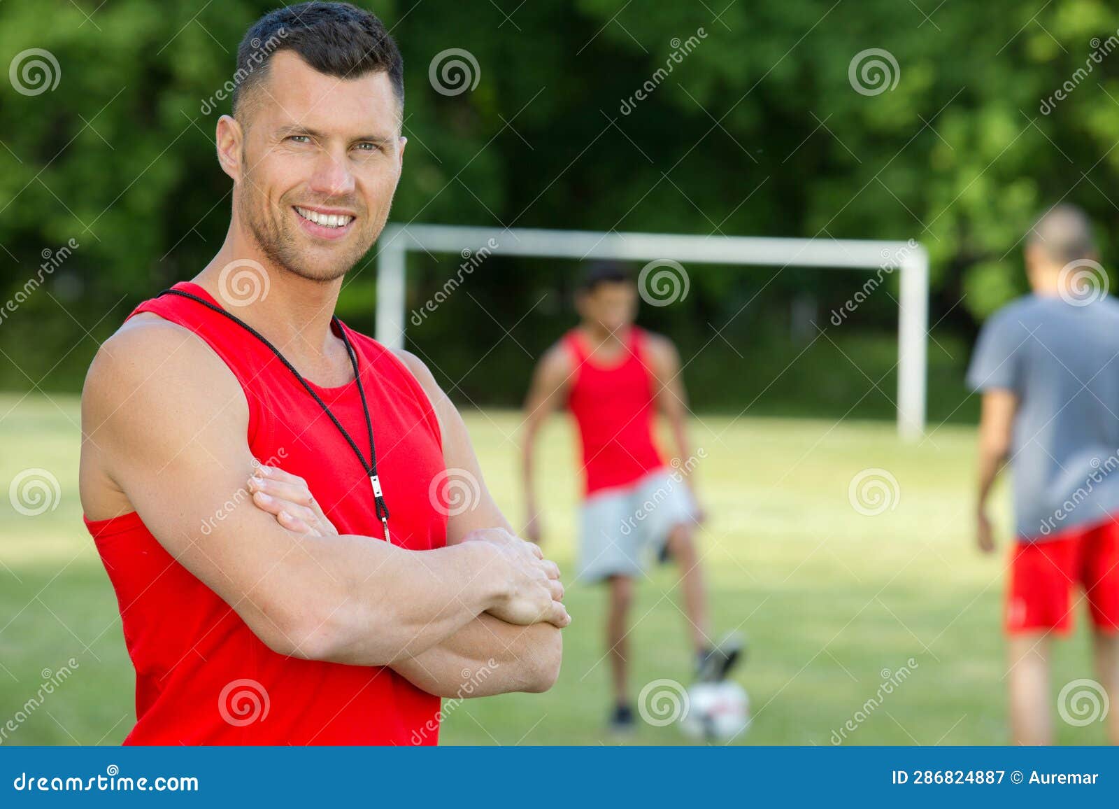 Football Coach Looking at Camera Stock Image - Image of diagram ...