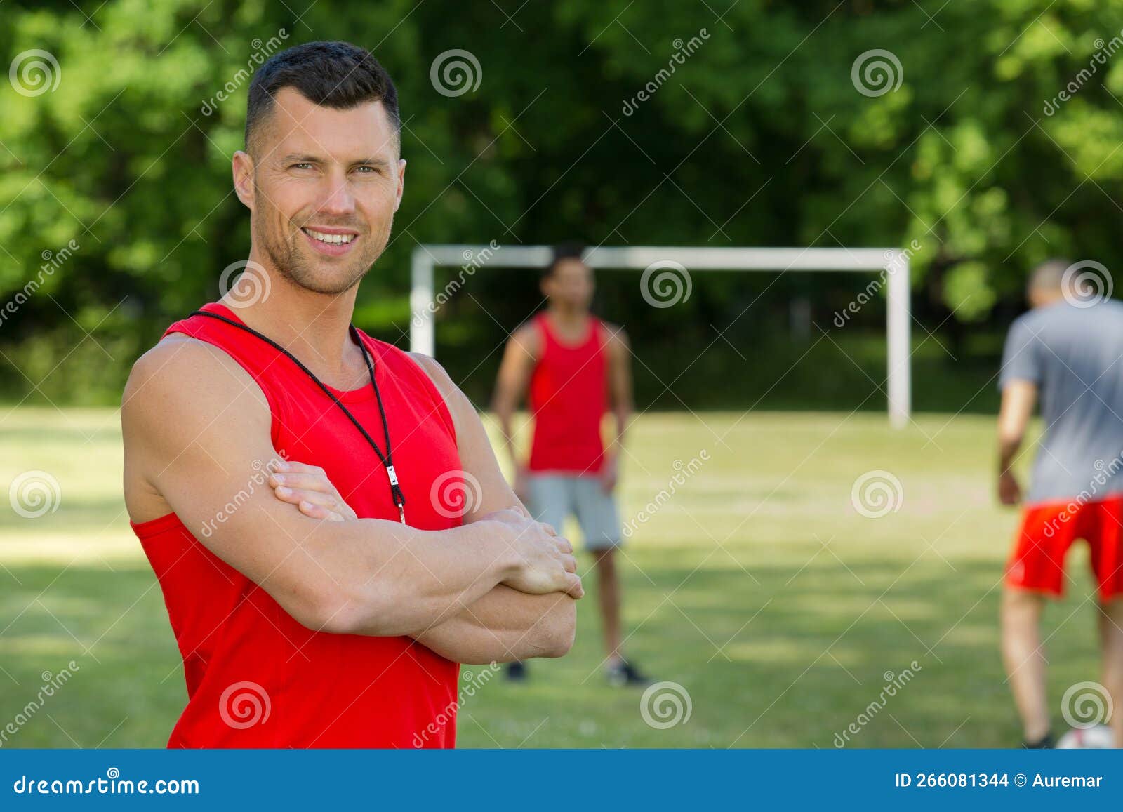 Football Coach Posing Confidently Stock Photo - Image of blue, face ...