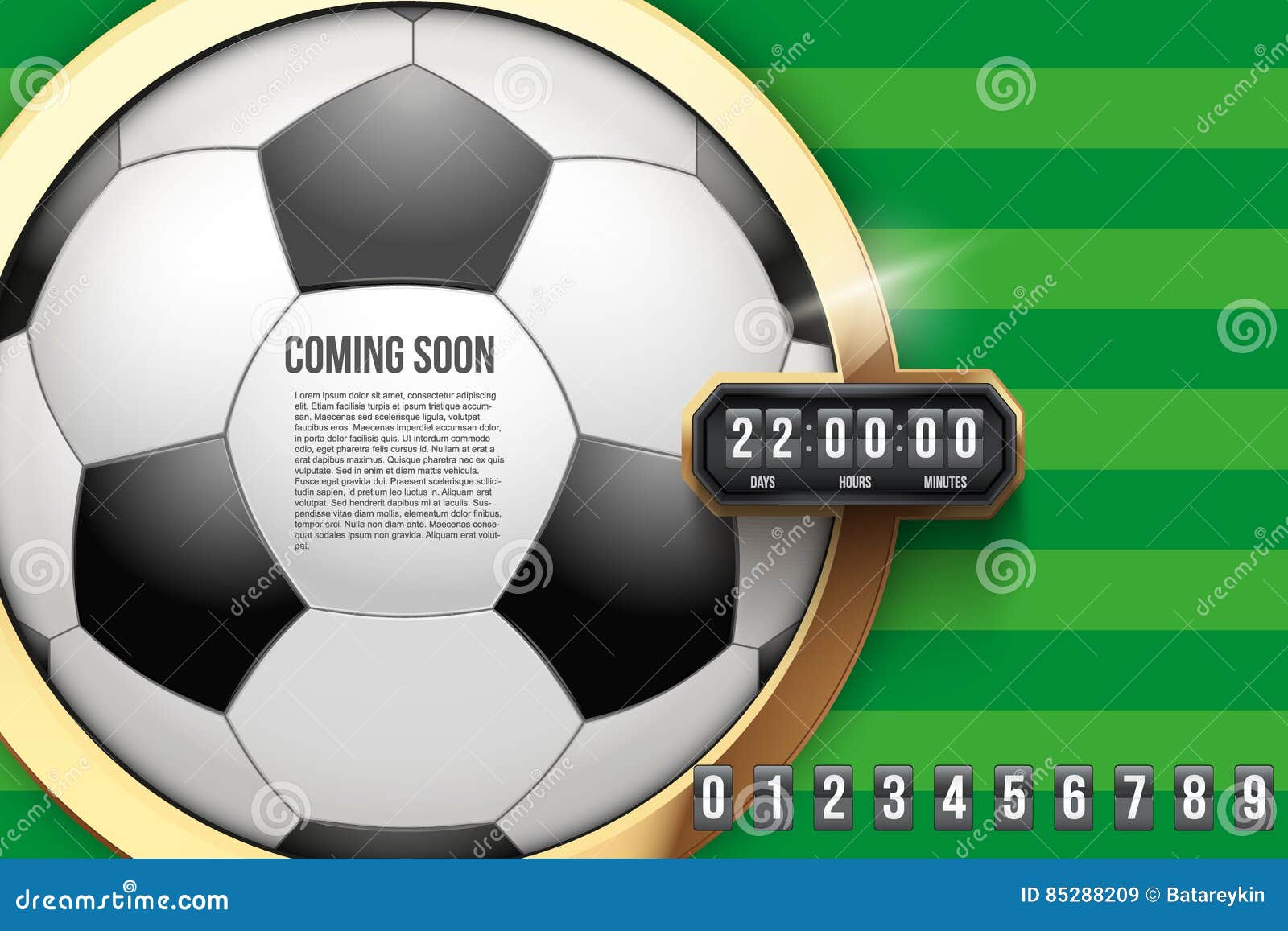 Football Coming Soon And Countdown Timer. Stock Vector - Illustration ...