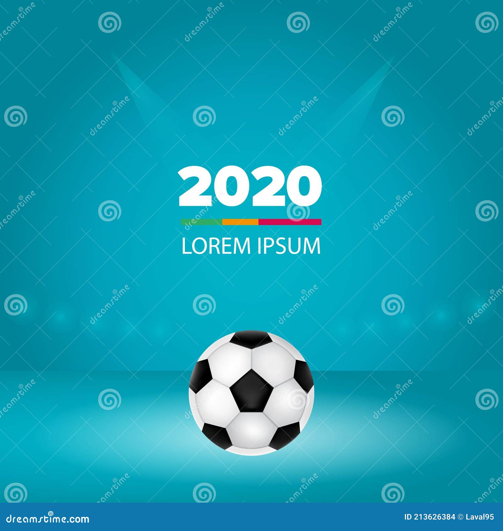 Football Competition 2020. Banner with Flags and Ball on a Blue ...