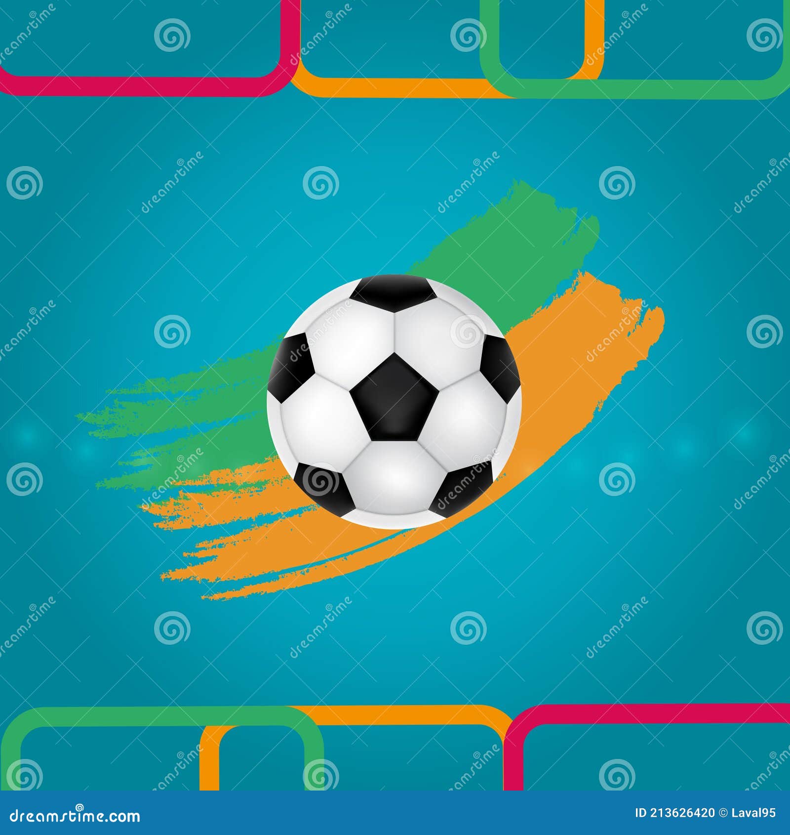 Football Competition 2020. Banner with Flags and Ball on a Blue ...