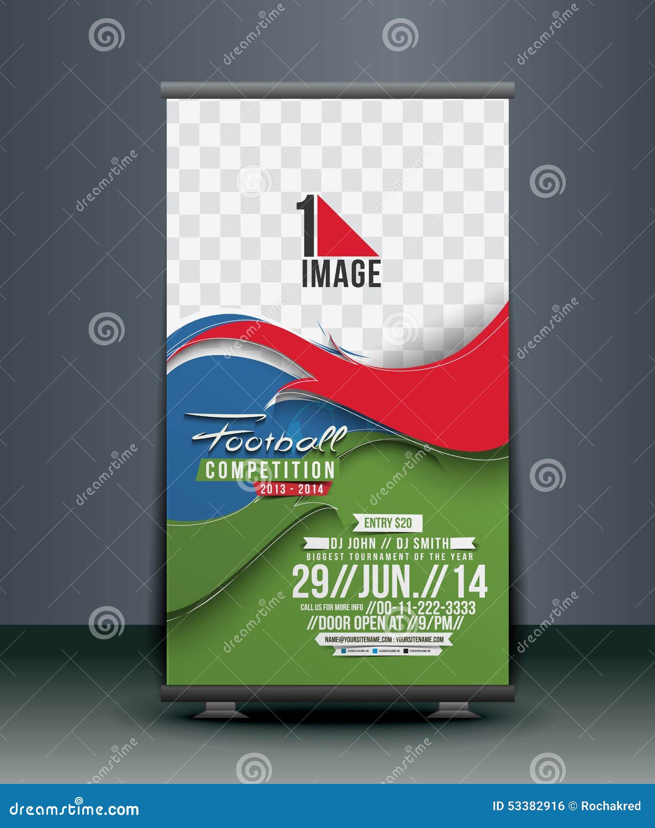 Football Competition Roll Up Banner Stock Illustration - Illustration ...