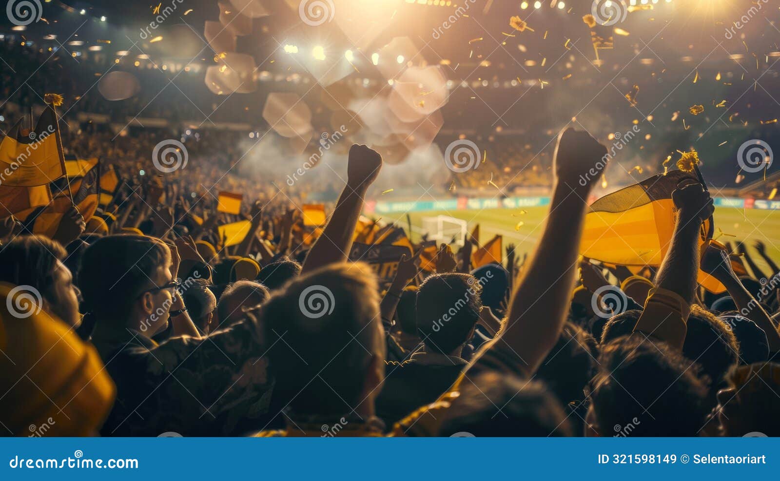 Football Crowd with Team Flags Stock Illustration - Illustration of ...