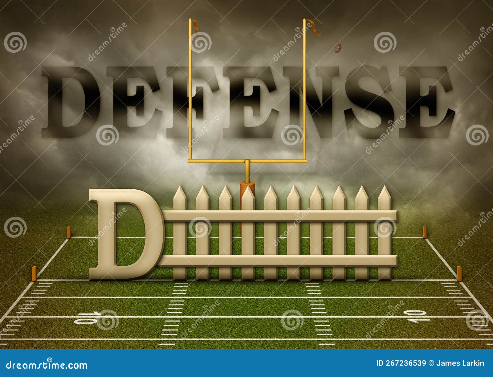 Football Defense Field and Fence Design Stock Illustration ...