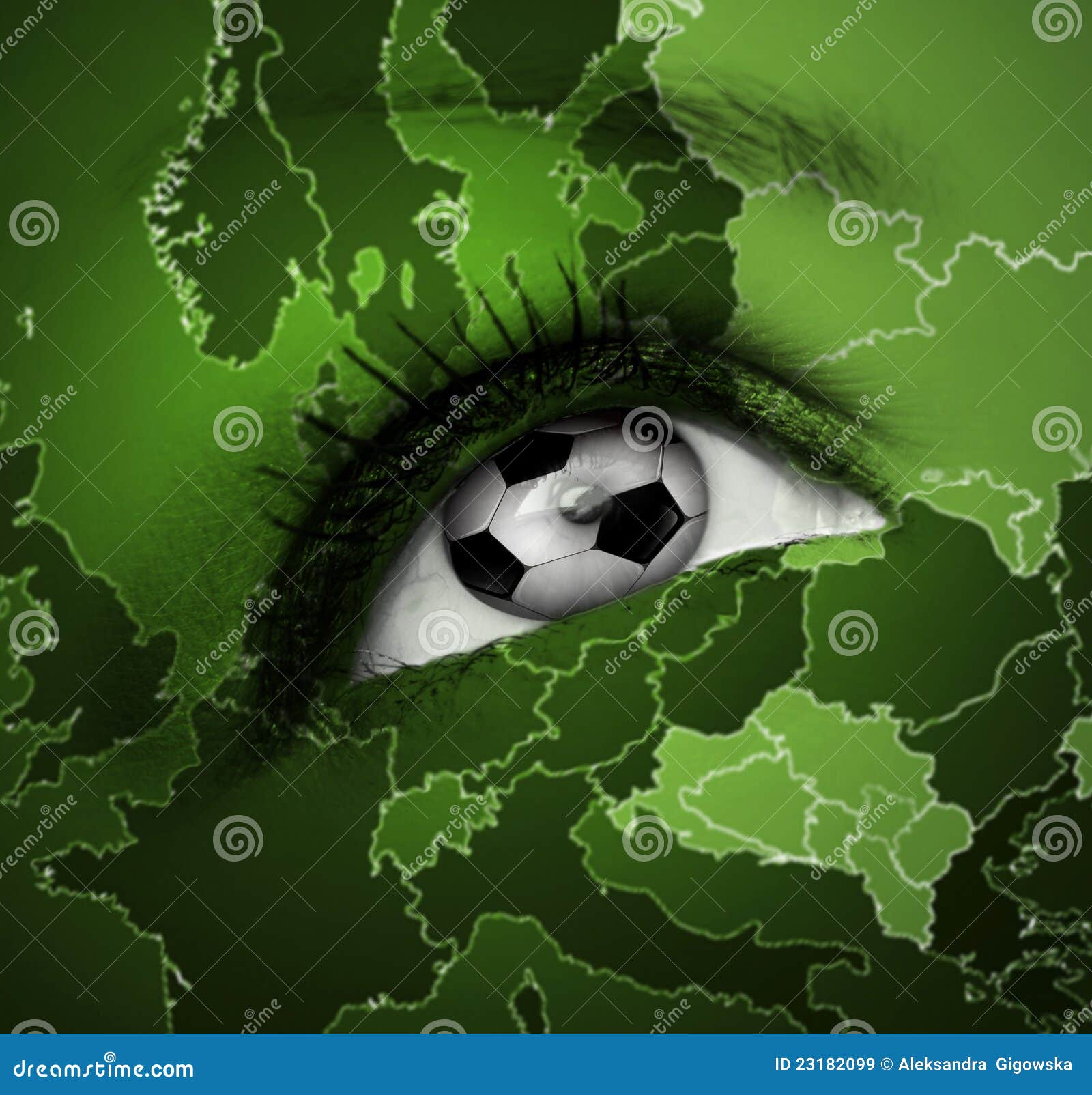 Football Eye with European Map Texture Stock Illustration ...