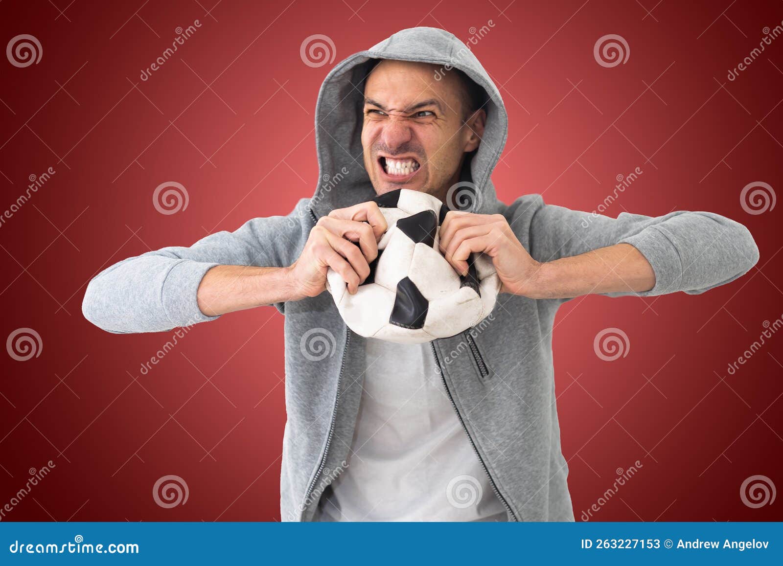 Football Fan with a Deformed Ball Stock Image - Image of sport ...