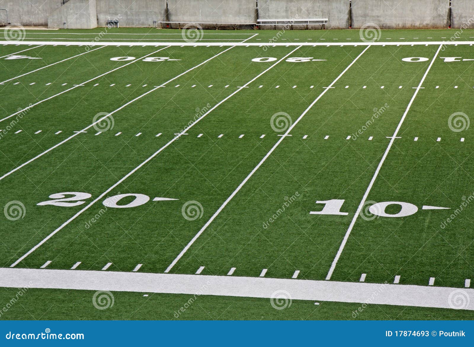 Football field stock image. Image of yard, stadium, green - 17874693