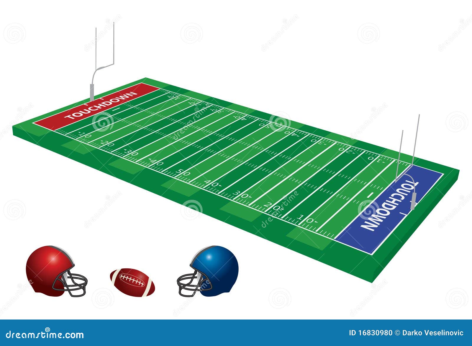 Football Field 3D stock vector. Illustration of vector - 16830980