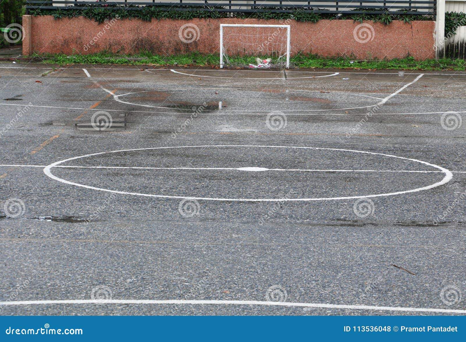Football Field on Asphalt Wet Stock Photo - Image of health, field ...