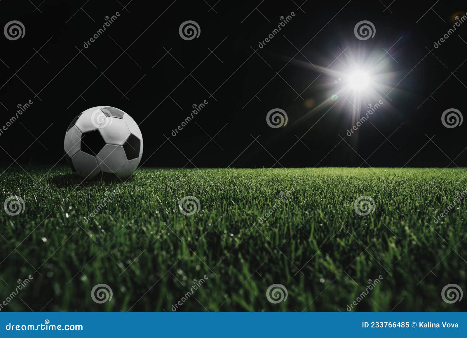A Football Field with Glowing Spotlight Stock Image - Image of ...
