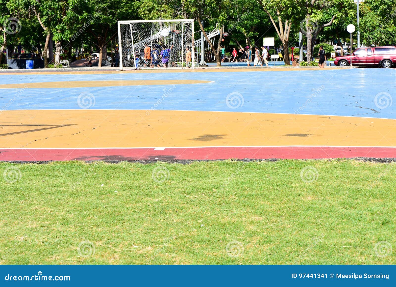 Football field net editorial photo. Image of sport, playground - 97441341