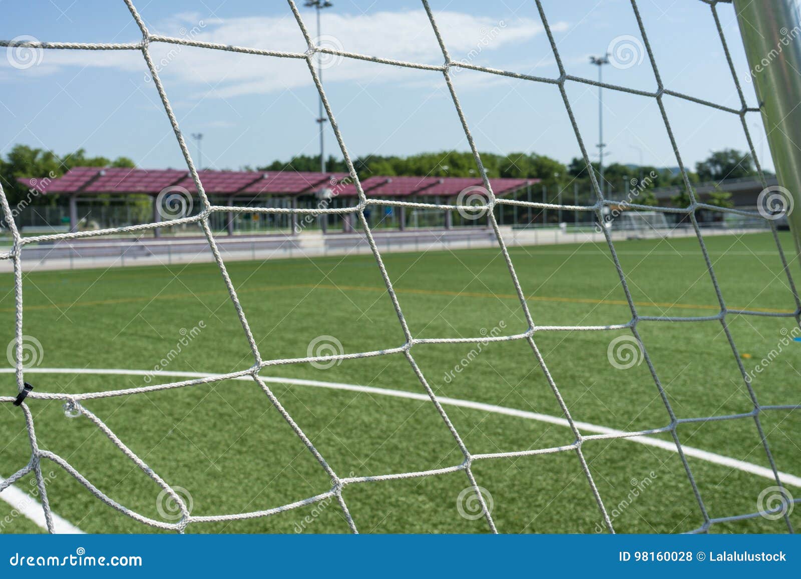 Football Field Seen through Net Stock Photo - Image of gate ...