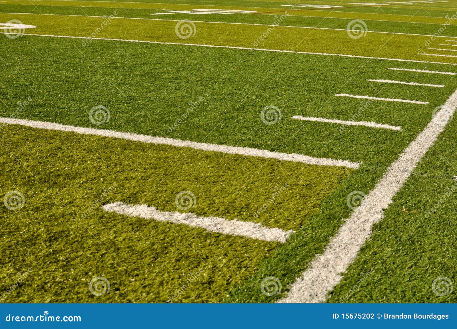 Football Field Sideline stock photo. Image of green, line - 15675202