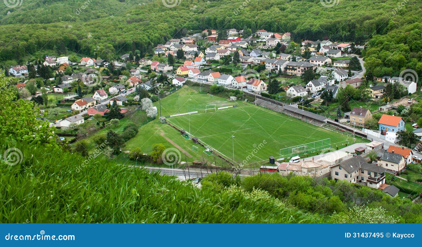 Football Field in a Small Town Stock Image - Image of field, town: 31437495