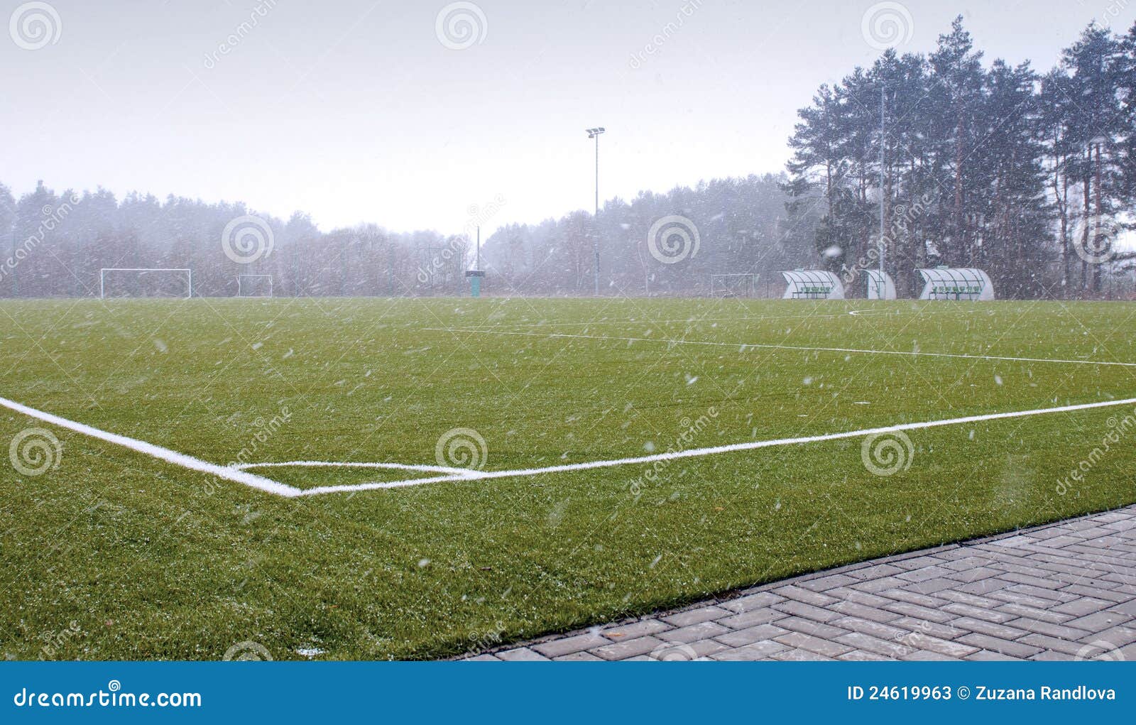 Football field in spring stock image. Image of leisure - 24619963