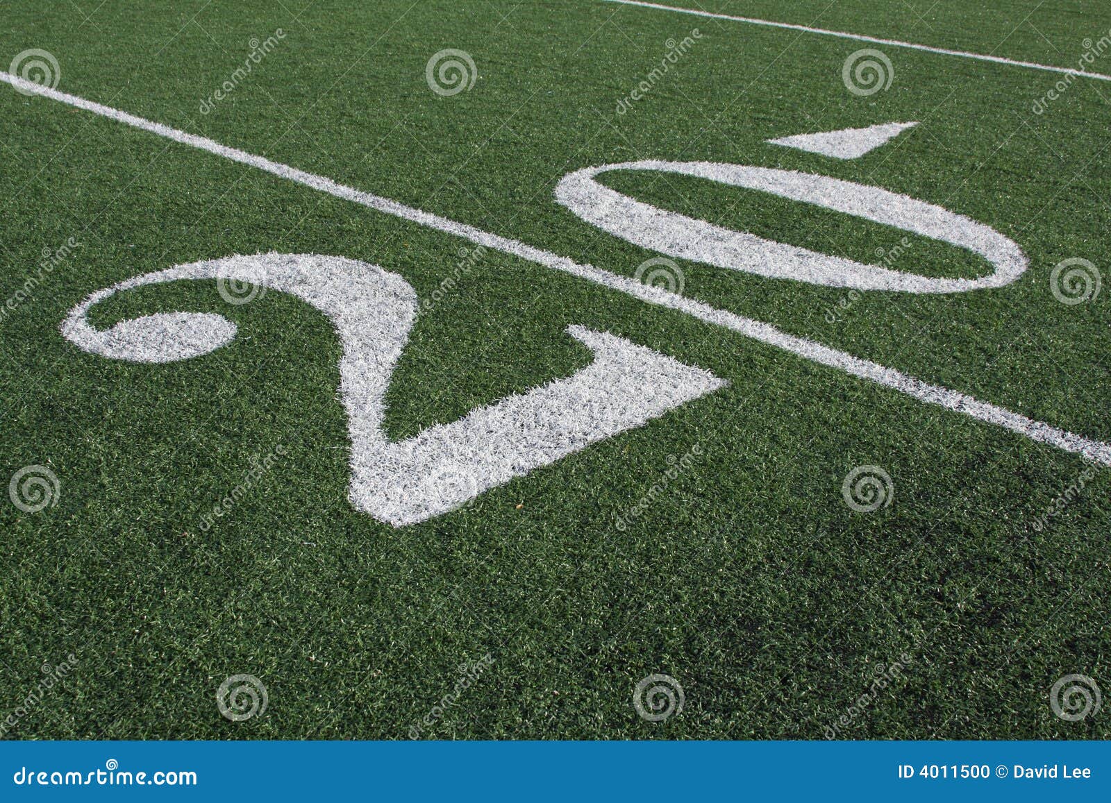 Football Field Twenty Yardline Stock Photo - Image of horizontal, green ...