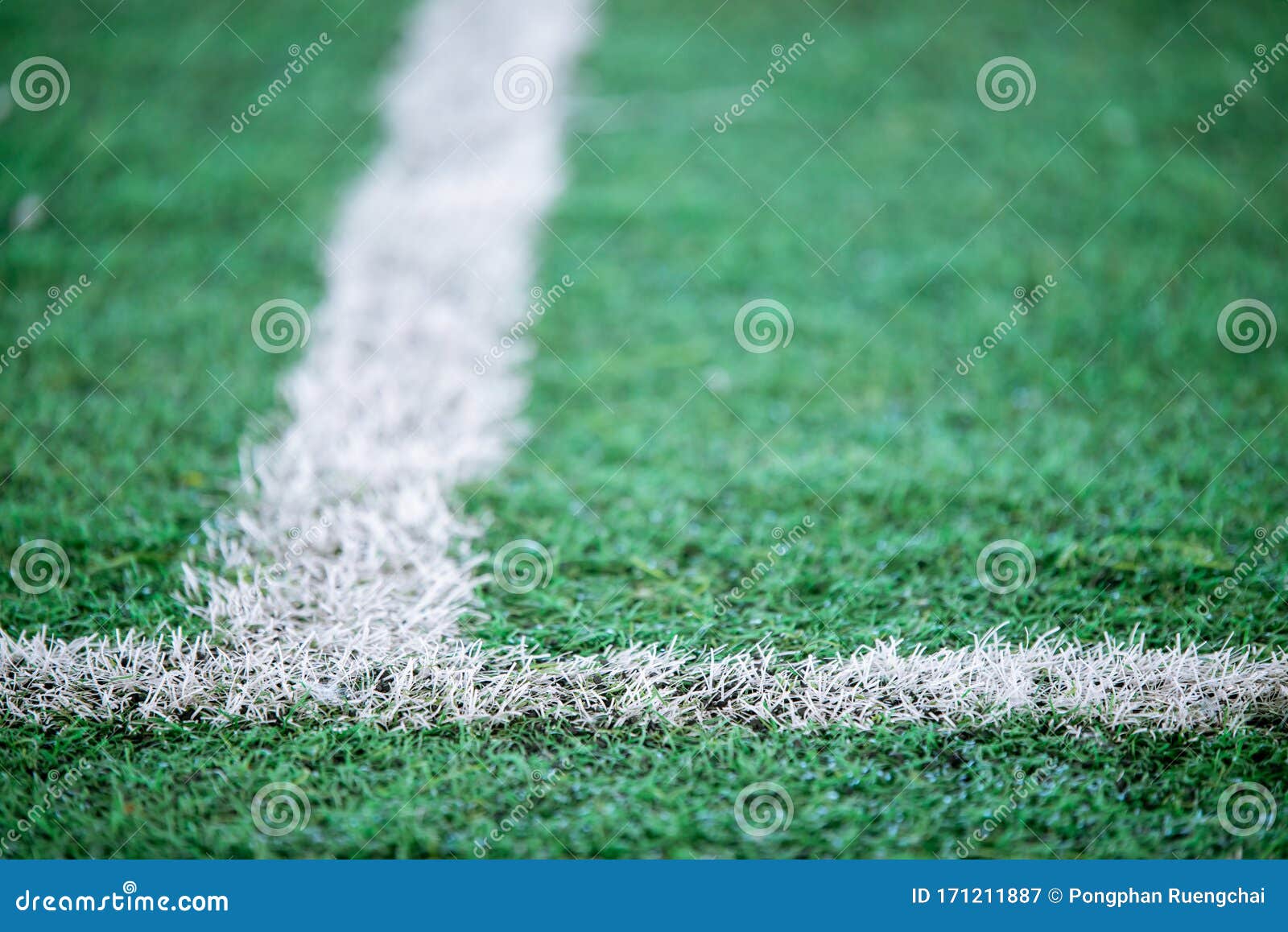 Football Field with White Line Stock Image - Image of stripe, team ...