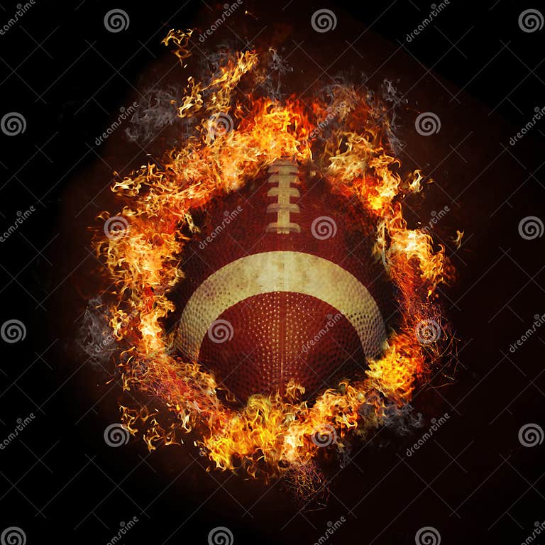 Football on fire stock illustration. Illustration of game - 13988073