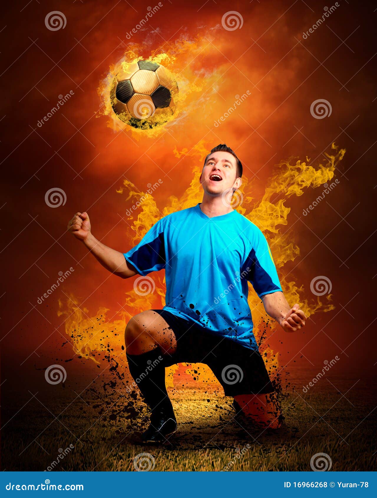 Football in fire stock photo. Image of football, ball - 16966268