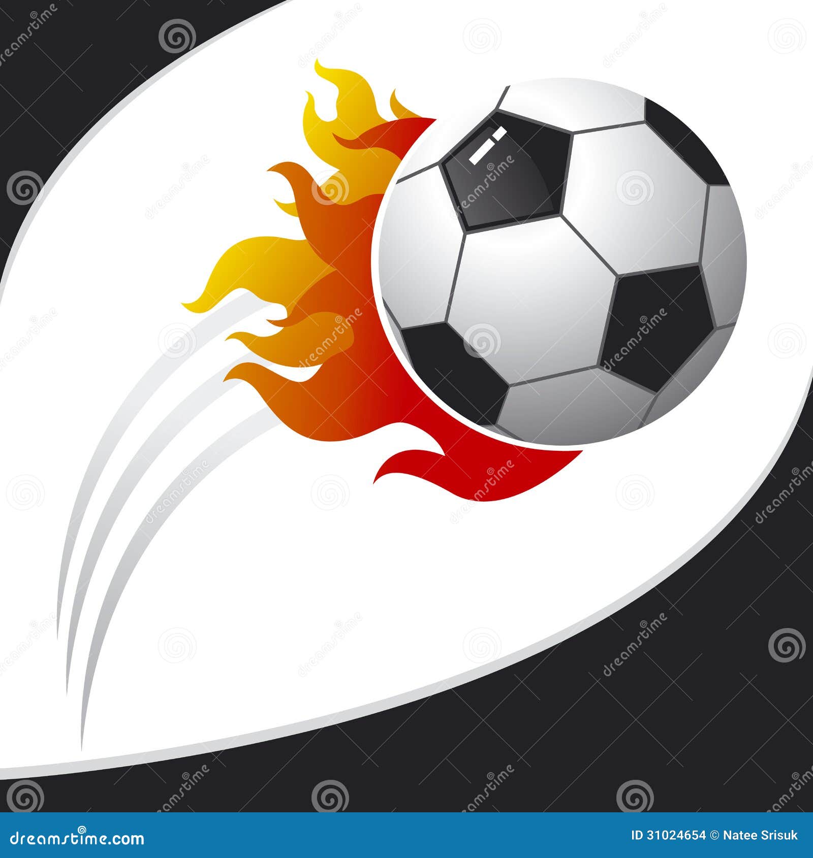 Football fire stock vector. Illustration of vector, fire - 31024654