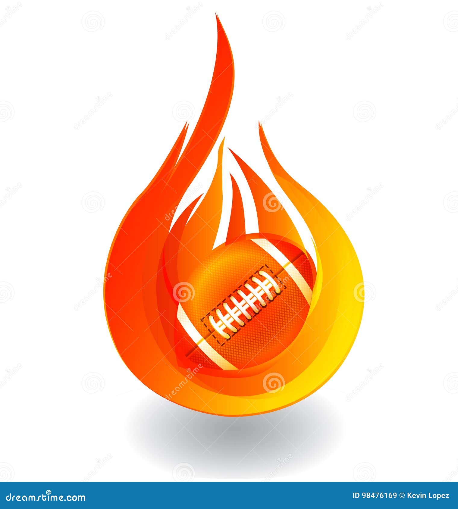 Football on fire logo stock vector. Illustration of flammable - 98476169