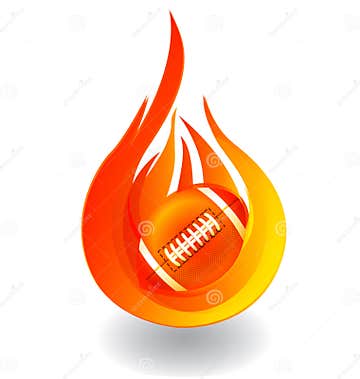Football on fire logo stock vector. Illustration of flammable - 98476169