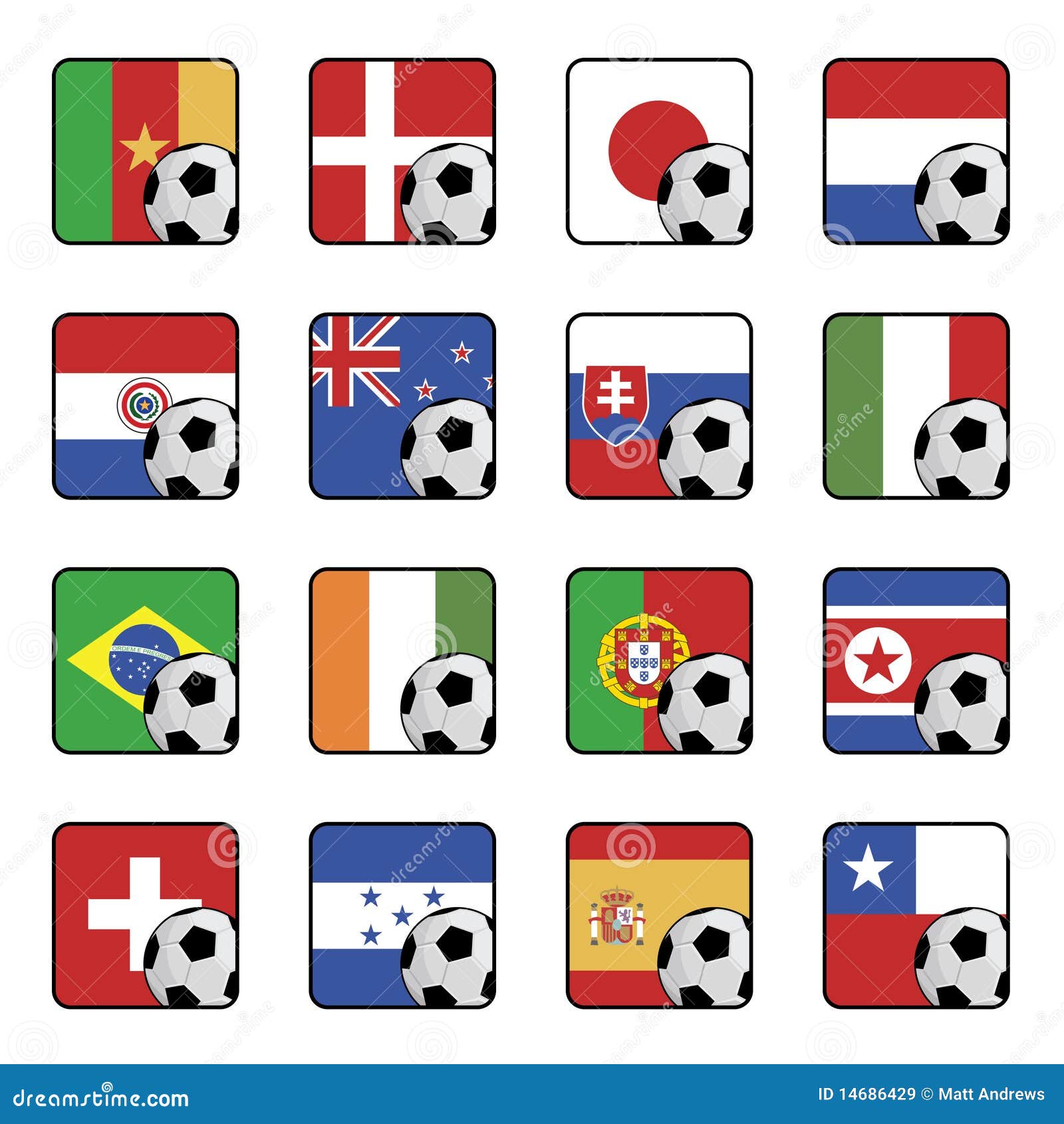 Football flag icons stock vector. Illustration of flag - 14686429