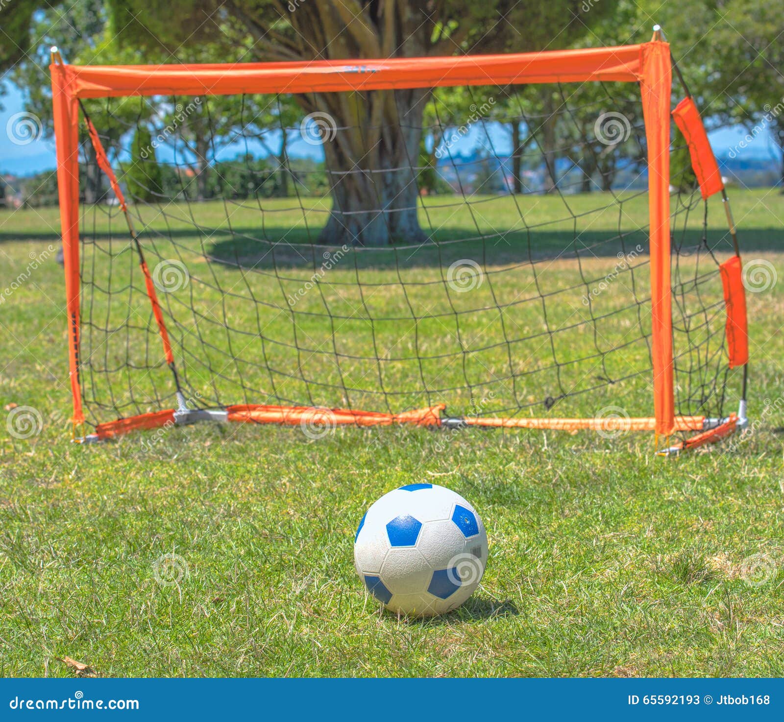 Football and football gate stock image. Image of grass - 65592193