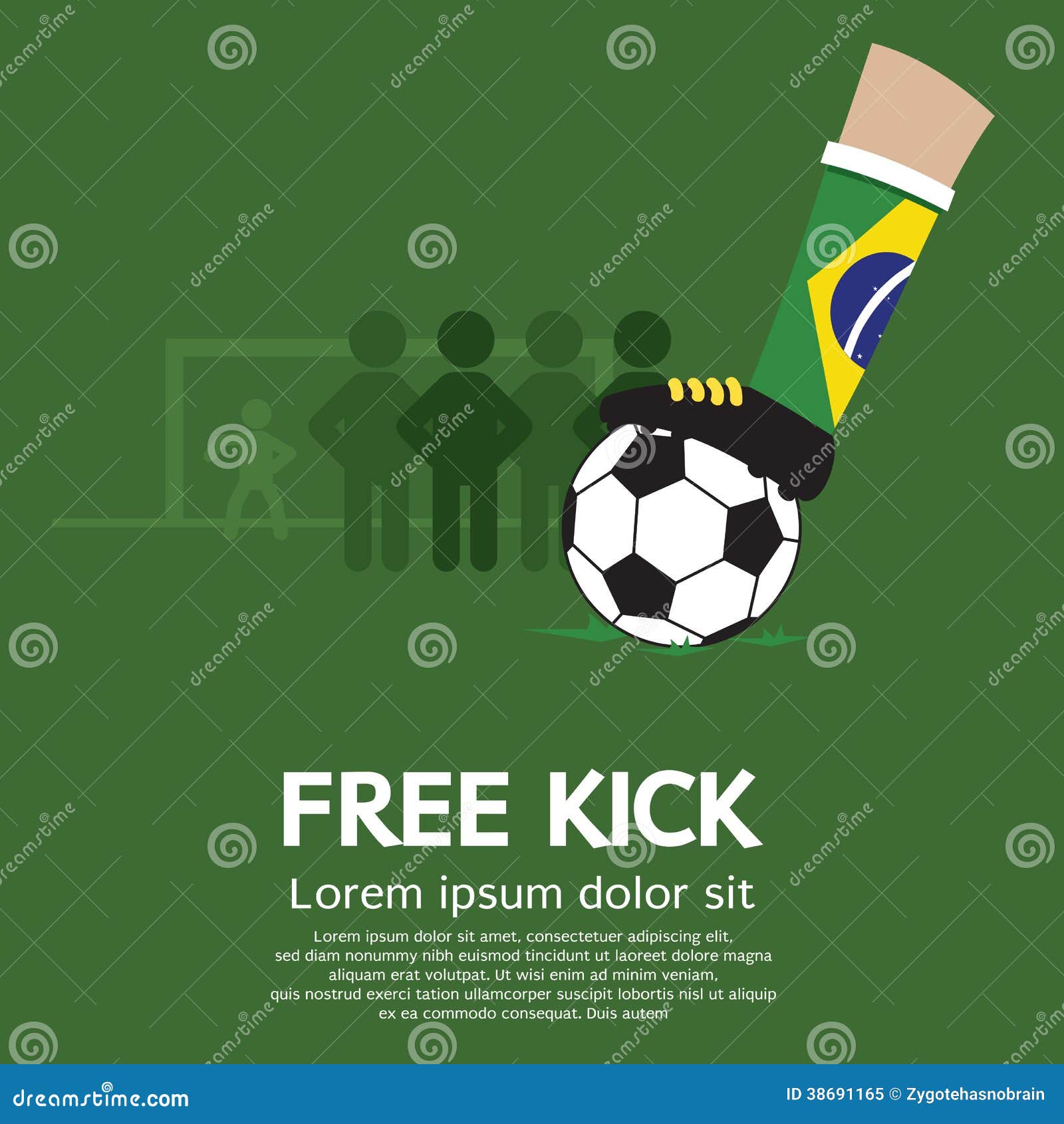 Football Free Kick stock vector. Illustration of pitch - 38691165