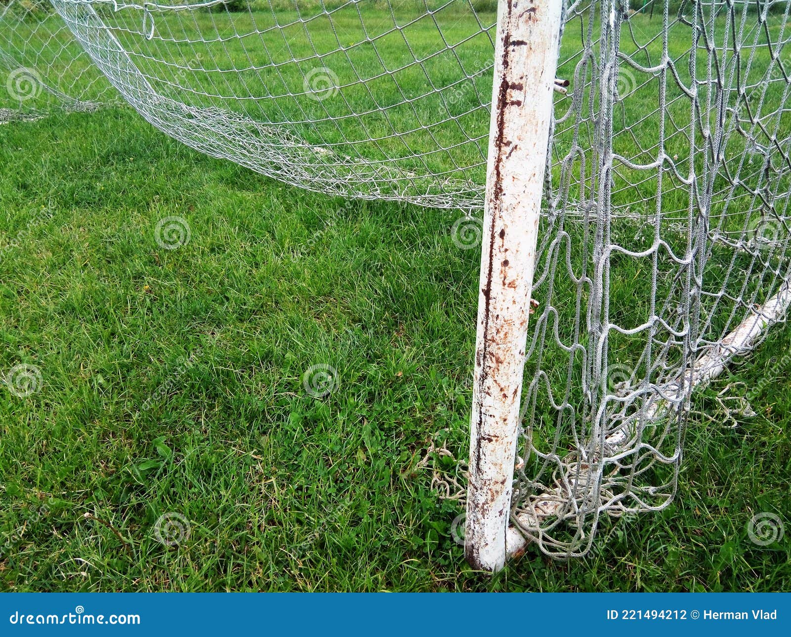 Football gate on the field stock photo. Image of sport - 221494212