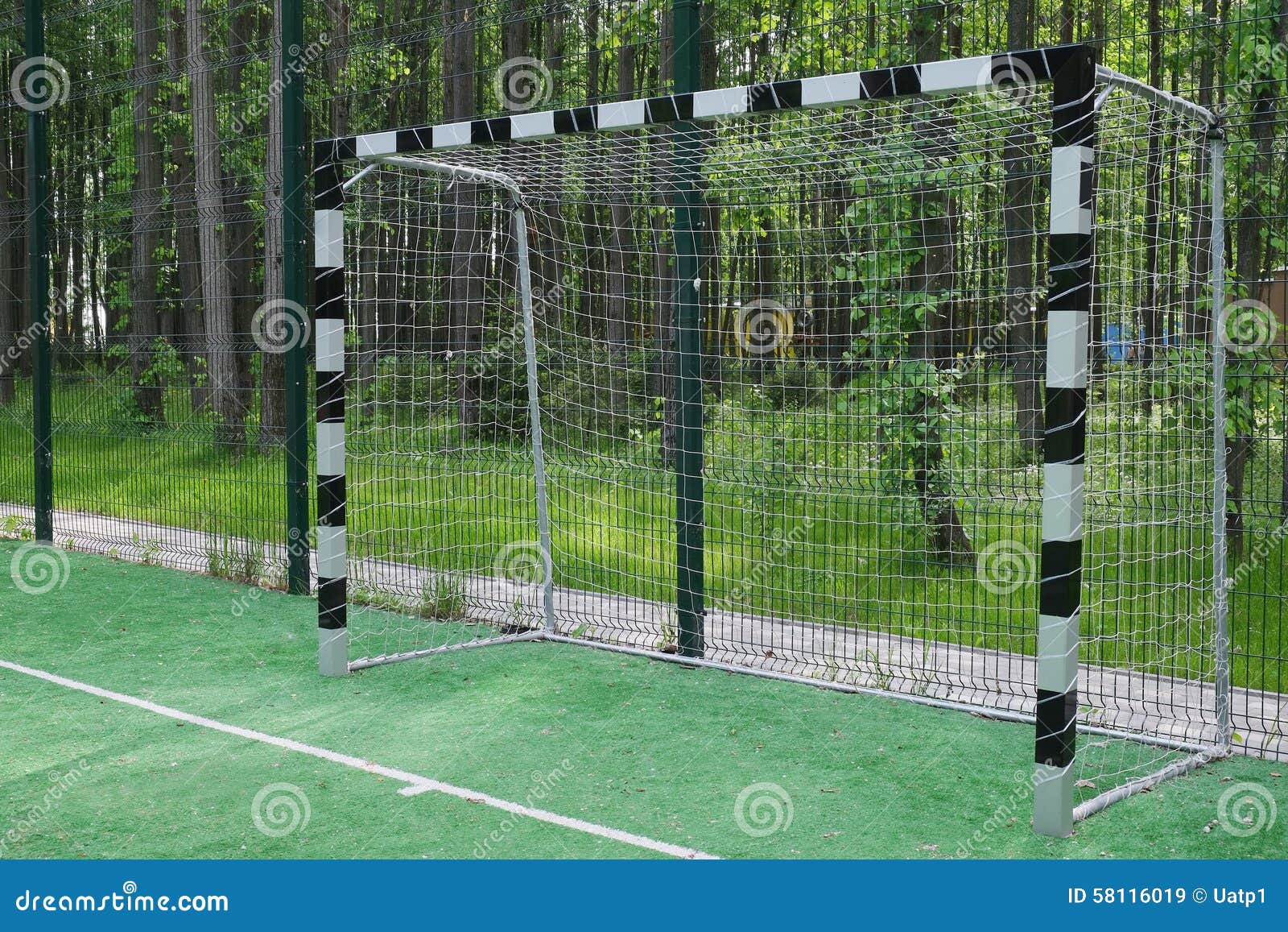 Football Gates To The Sports Ground In The City Yard On The Background ...