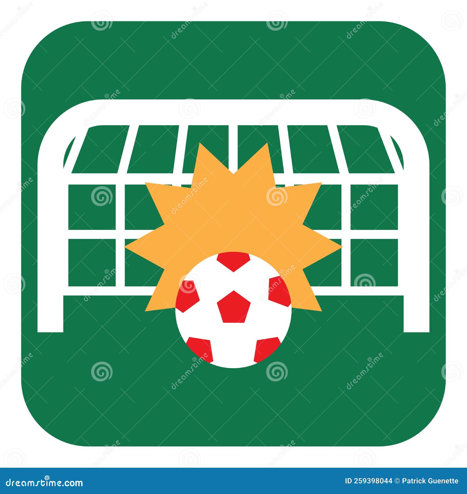 Football goal, icon stock vector. Illustration of soccer - 259398044