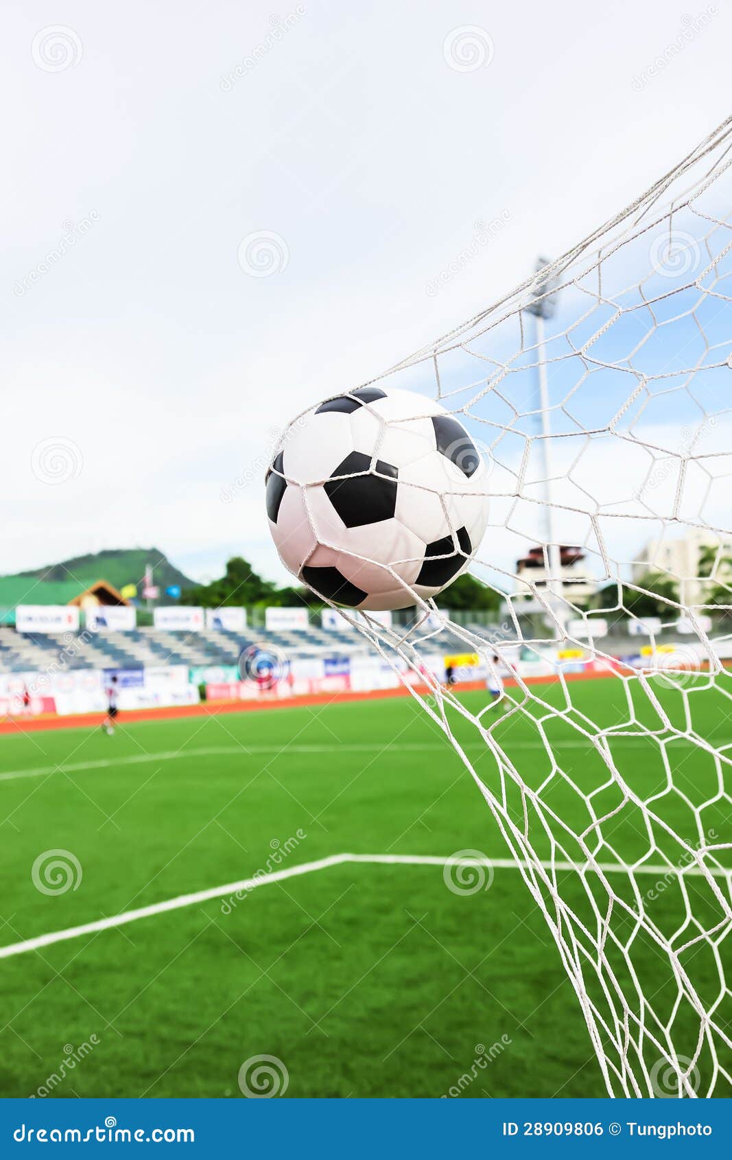 Football in the goal net stock photo. Image of green - 28909806