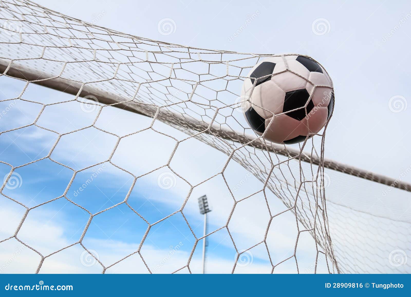Football in the goal net stock photo. Image of goal, netting - 28909816
