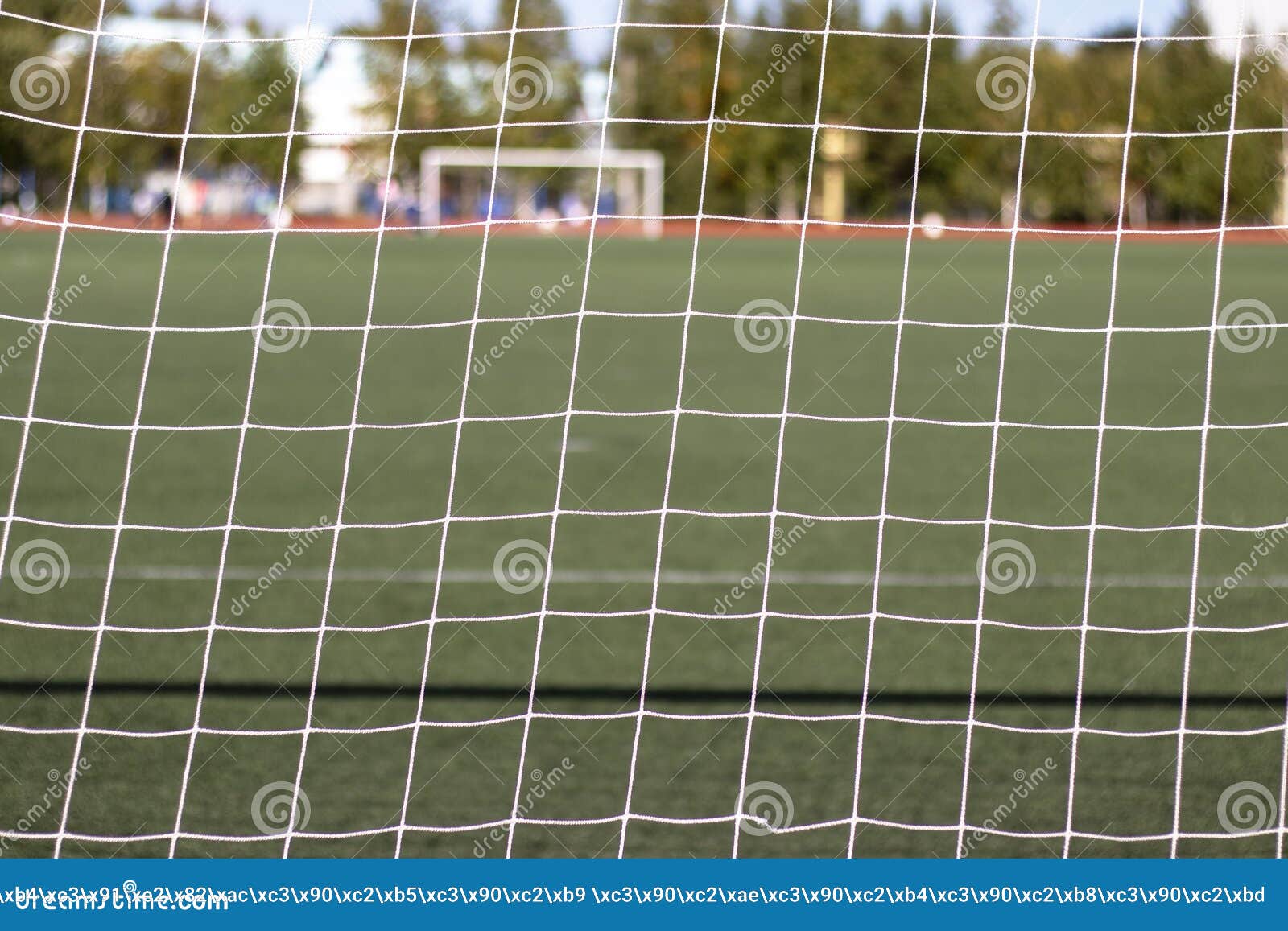 Football goal net. stock image. Image of football, cells - 207442369