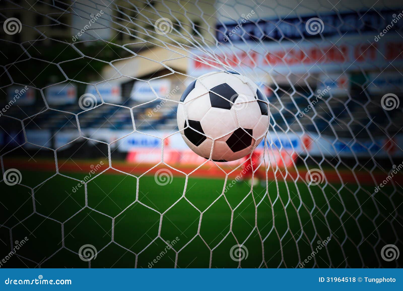Football in goal net stock photo. Image of leisure, recreational - 31964518