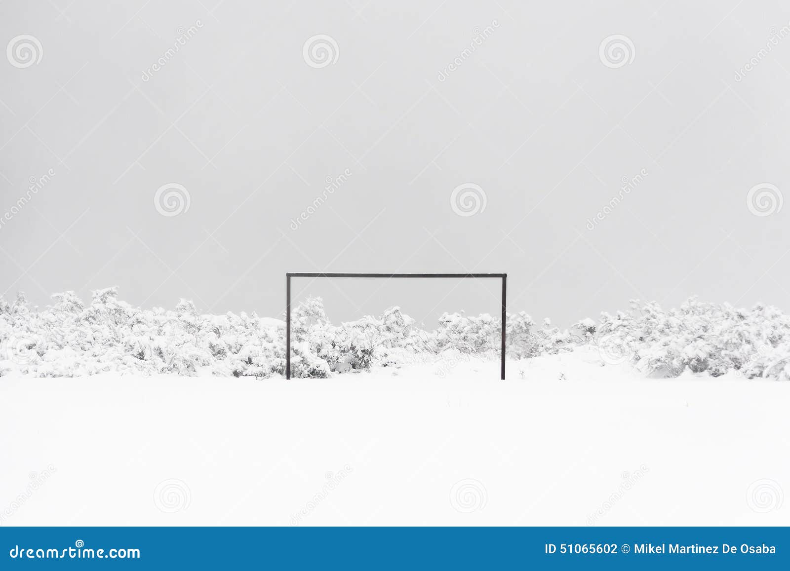 Football goal in snow stock photo. Image of white, frost - 51065602