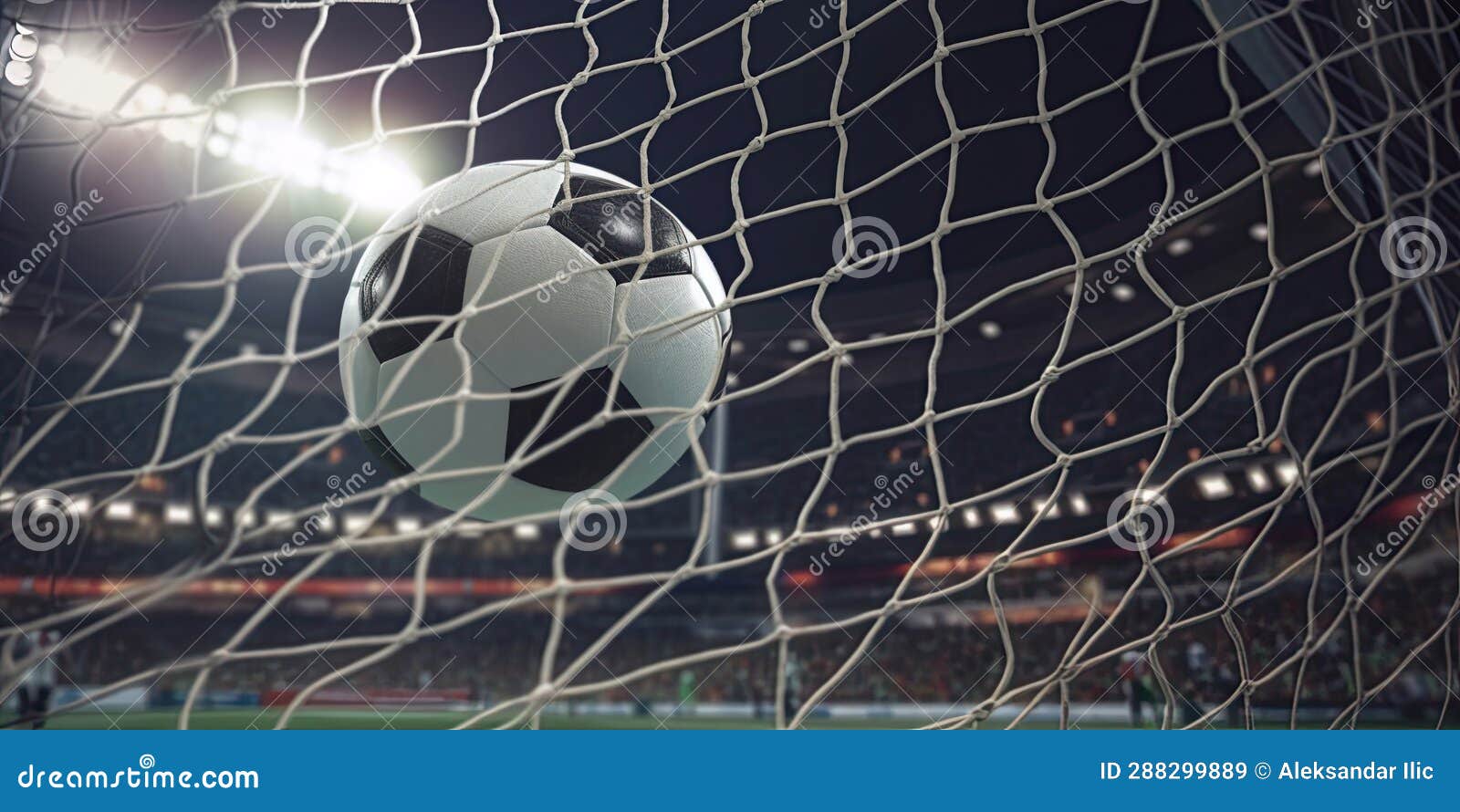 Football in the Goals Net. Generative Ai Stock Illustration ...