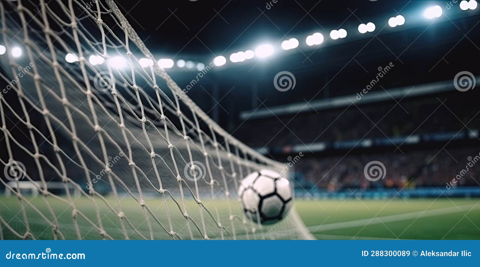 Football in the Goals Net. Generative Ai Stock Illustration ...