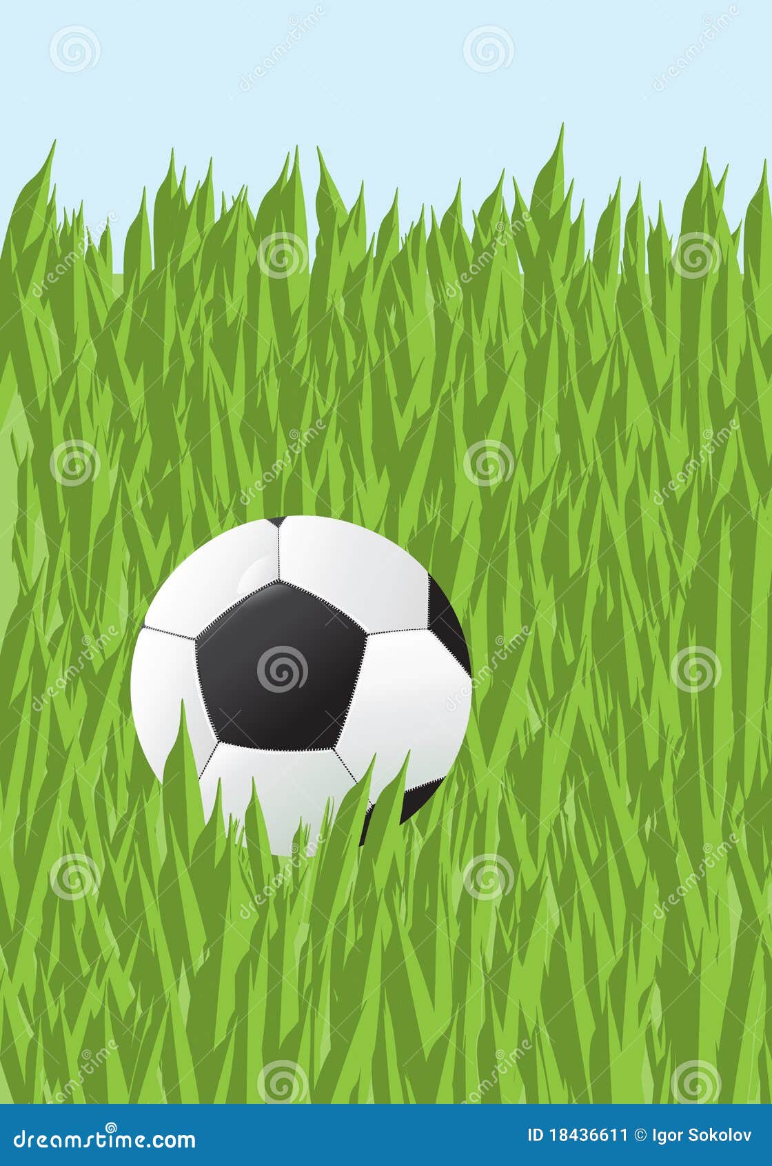 Football in a grass stock vector. Illustration of park - 18436611