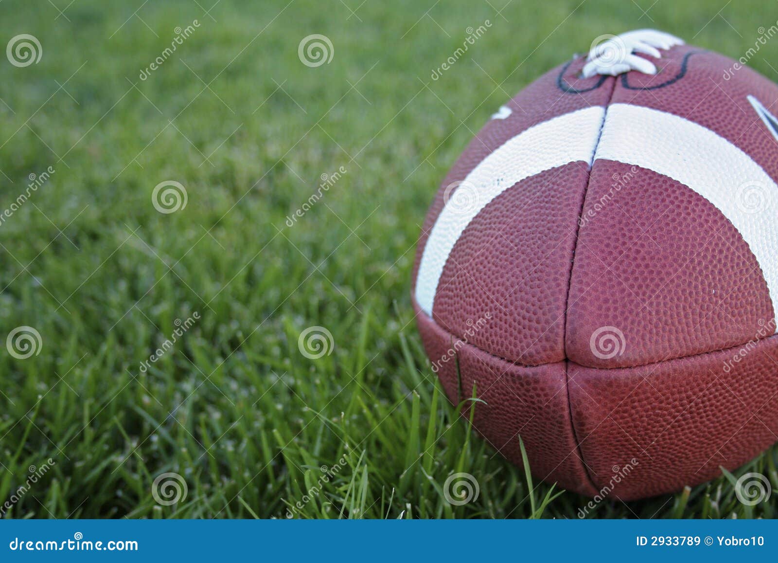 A Football on Grass Horizontal Stock Image - Image of pigskin, leather ...