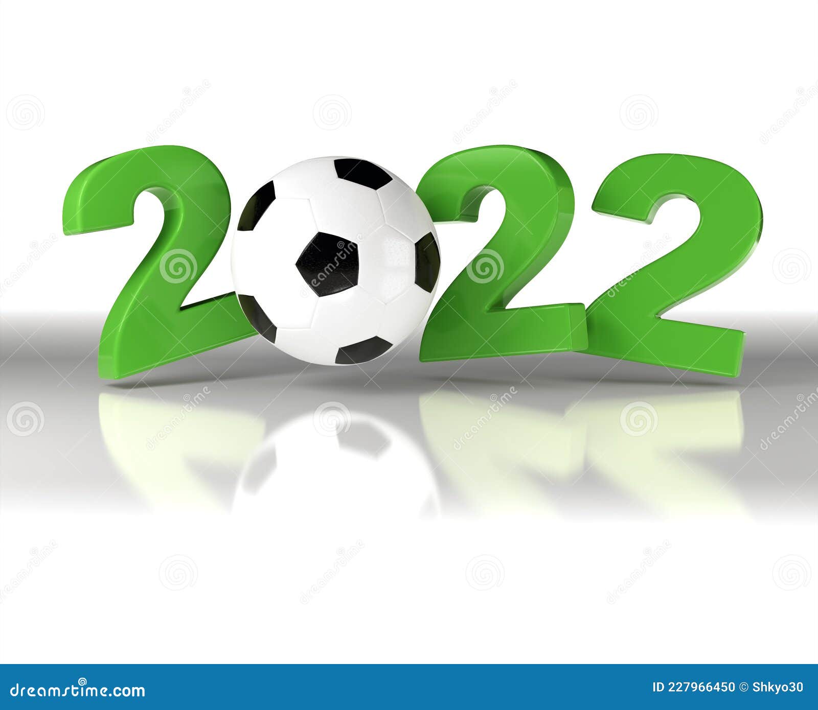 Football 2022 Green Design on White Background Stock Illustration ...