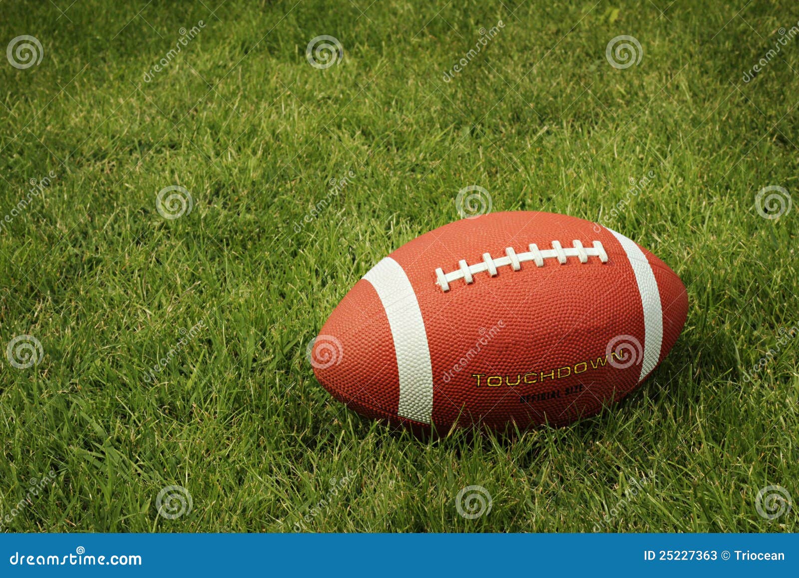 Football on green grass stock image. Image of team, ball - 25227363