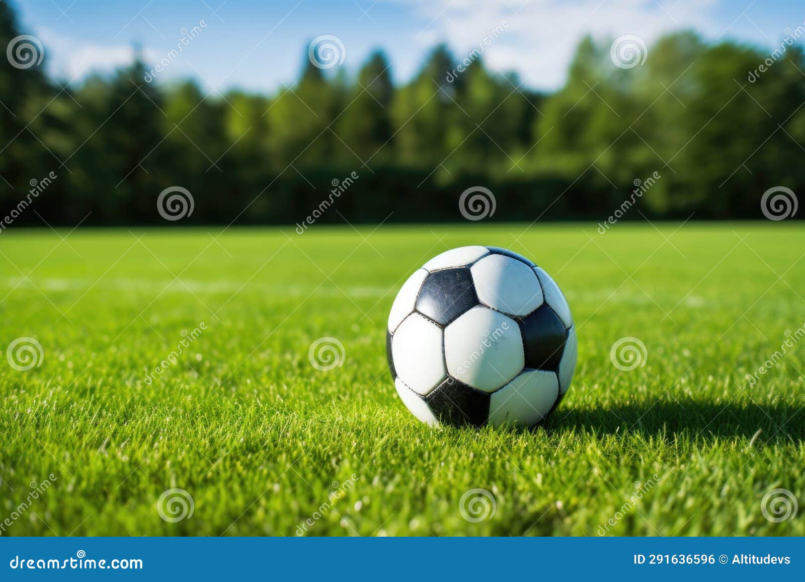 Football on a Green Grass Pitch Stock Photo - Image of football, grass ...
