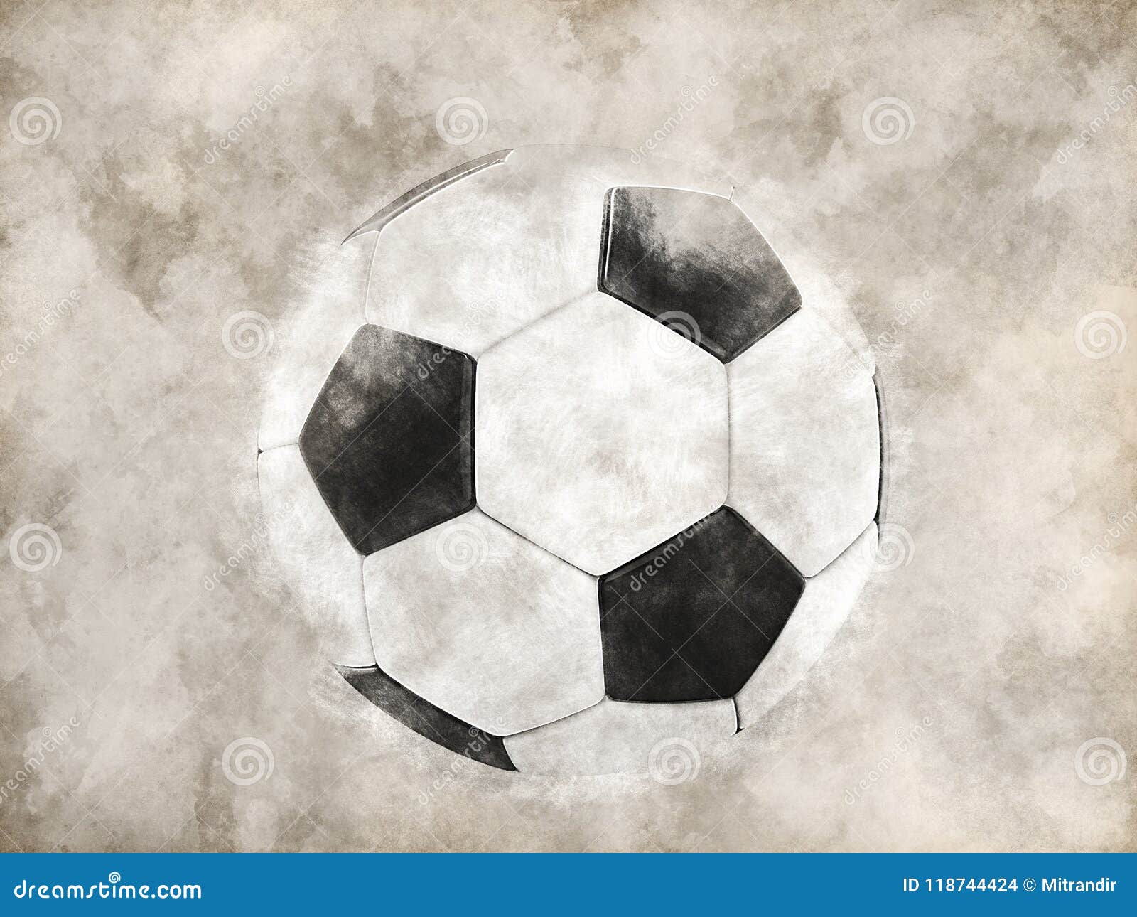 Football - Hand Drawn Illustration Stock Illustration - Illustration of ...